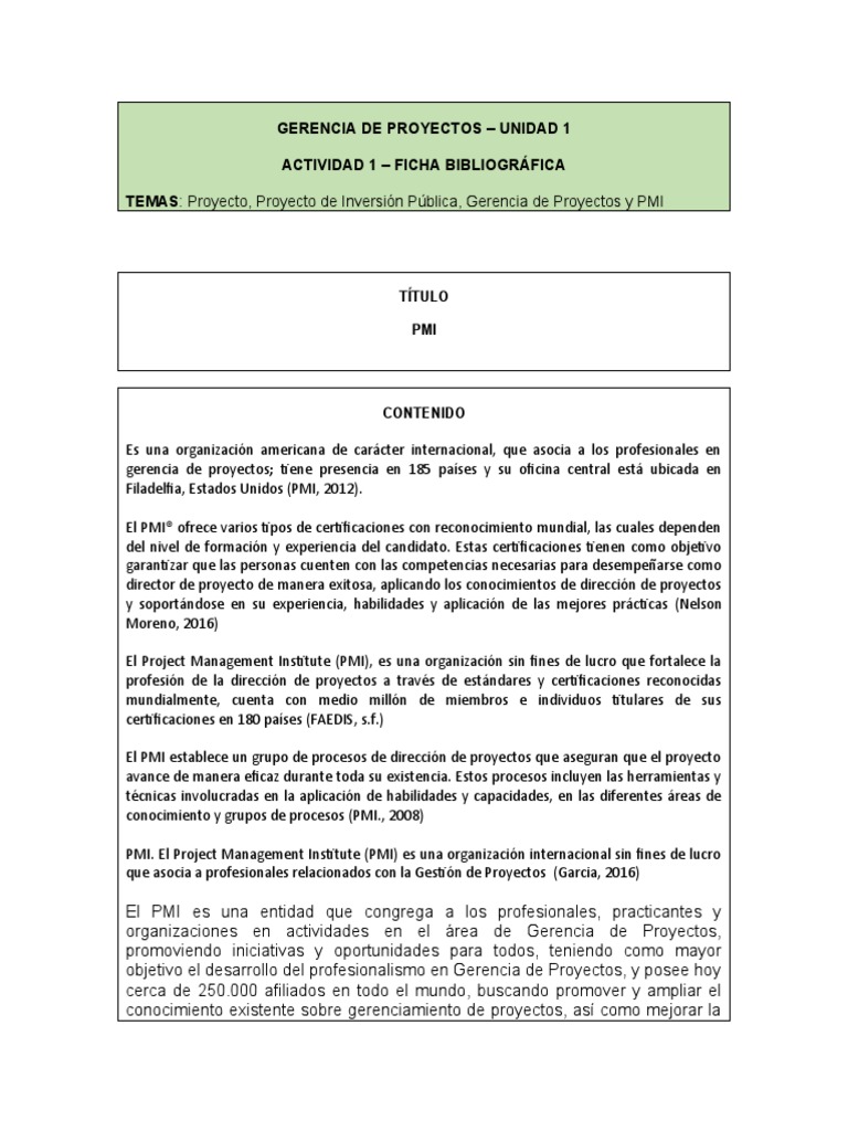 Modelo - Ficha - Pmi | PDF | Business