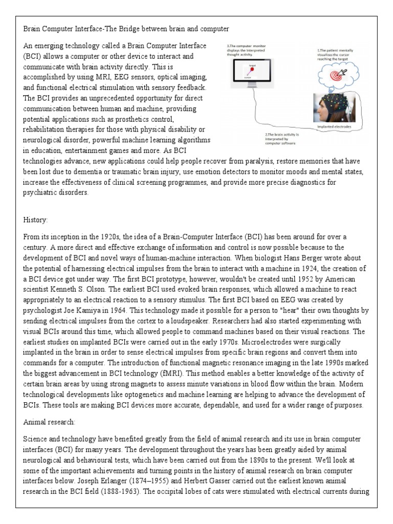 Brain Computer Interface | PDF | Electroencephalography | Magnetoencephalography