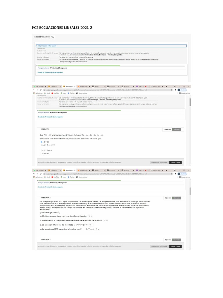 PC2 Eccuaciones Lineales 2021 | PDF