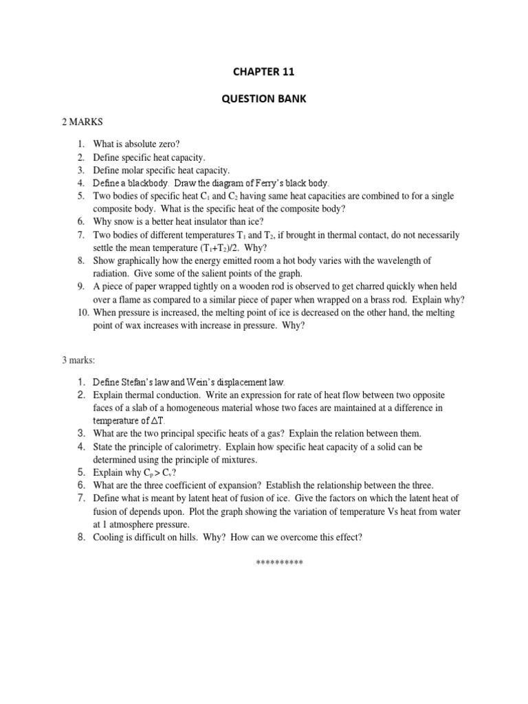 Thermal Properties of Matter Worksheet | PDF