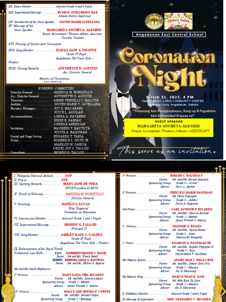 Sample Coronation Night Invitation | PDF