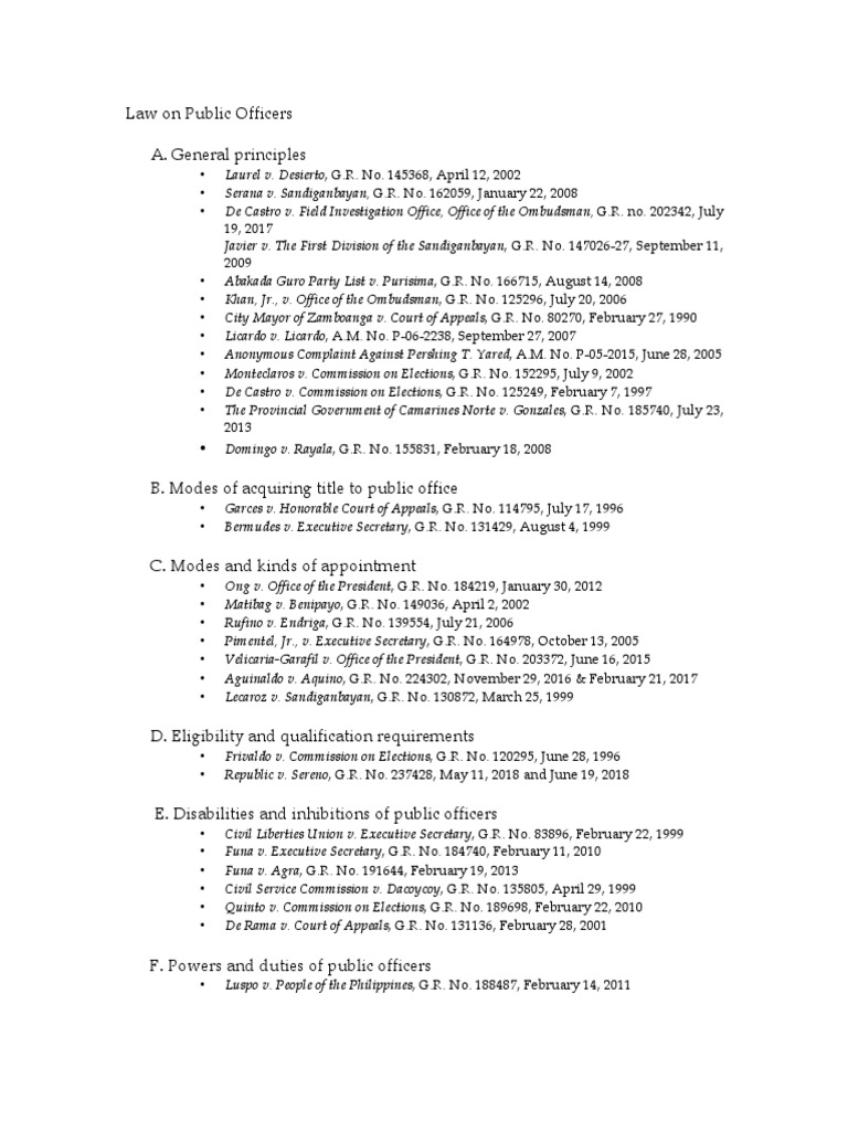 Law On Public Officers Syllabus | PDF | Justice | Crime & Violence