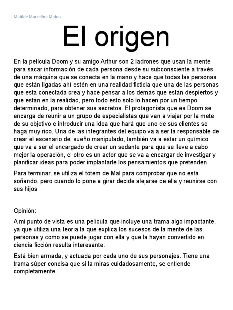 El Origen | PDF