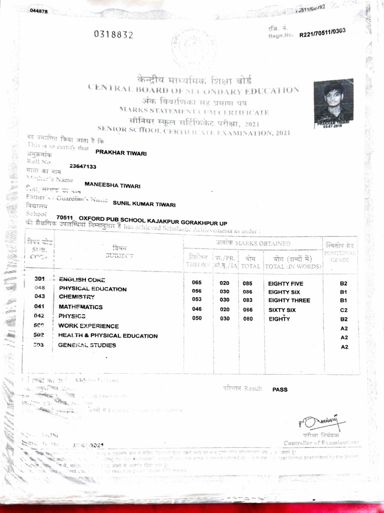 12th Prakhar | PDF | Qualifications | Student Assessment And Evaluation