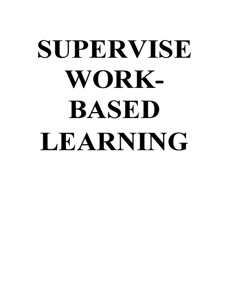 Supervise Work-Based Learning | PDF