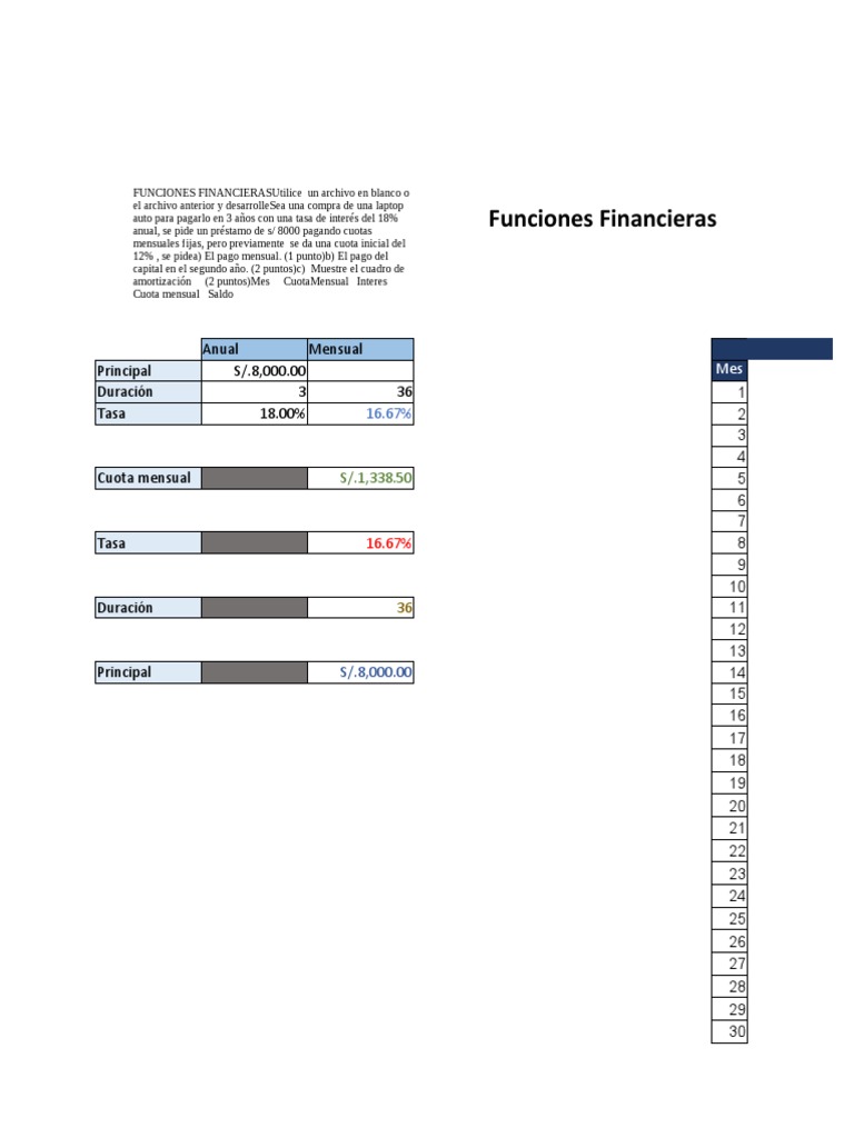 Semana 8 - Excel - Excel para La Tarea | PDF | Interés