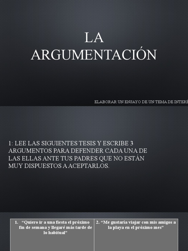 La Argumentación | PDF
