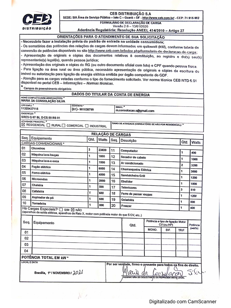 Formulário CEB | PDF