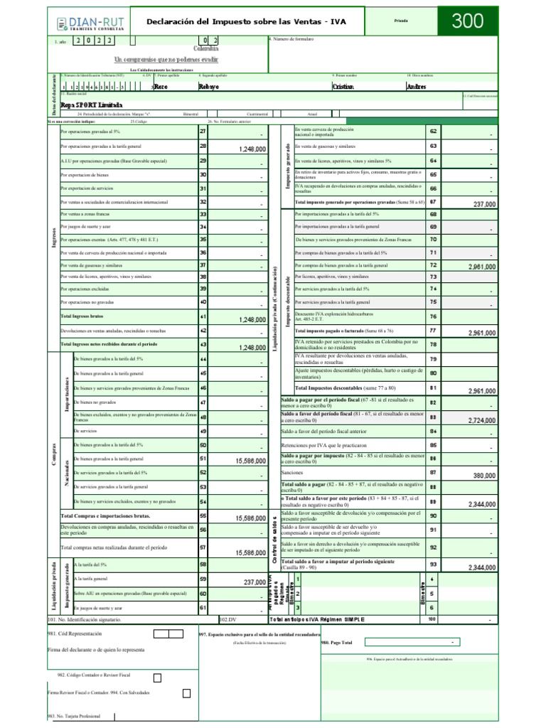 Formulario 300 | PDF | Economias | Business