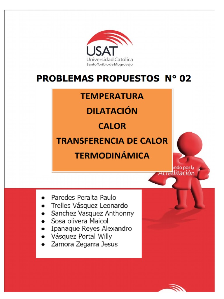 Problemas Propuestos 02 Temperatura, Diltación, Calor, Transferencia de Calor, Termodinámica ...