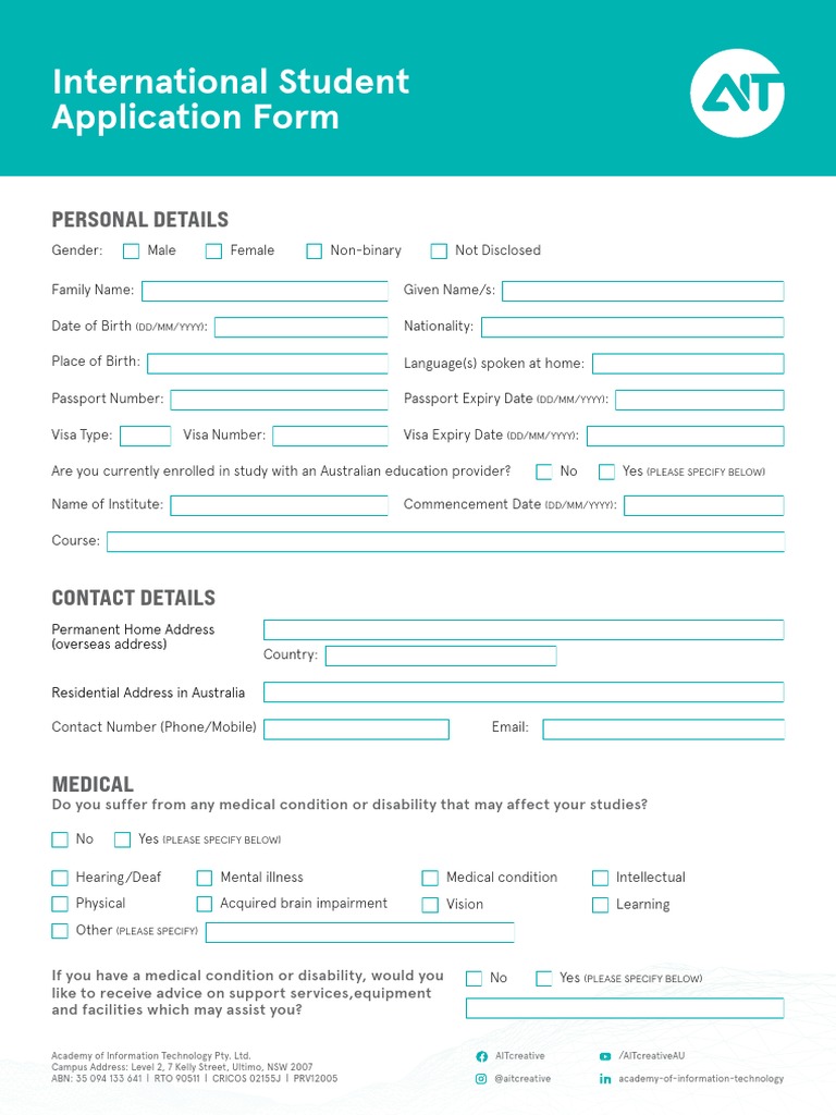 International Student Application Form | PDF | Diploma | Academic Certificate
