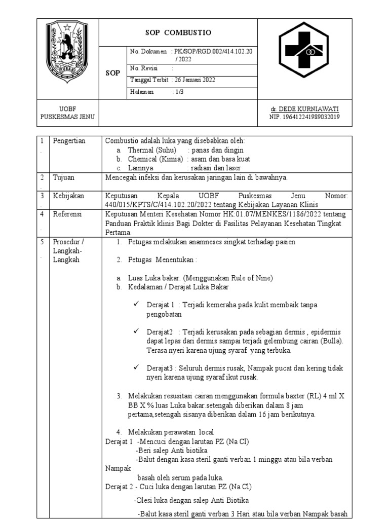 2.tind - Sop Combustio | PDF