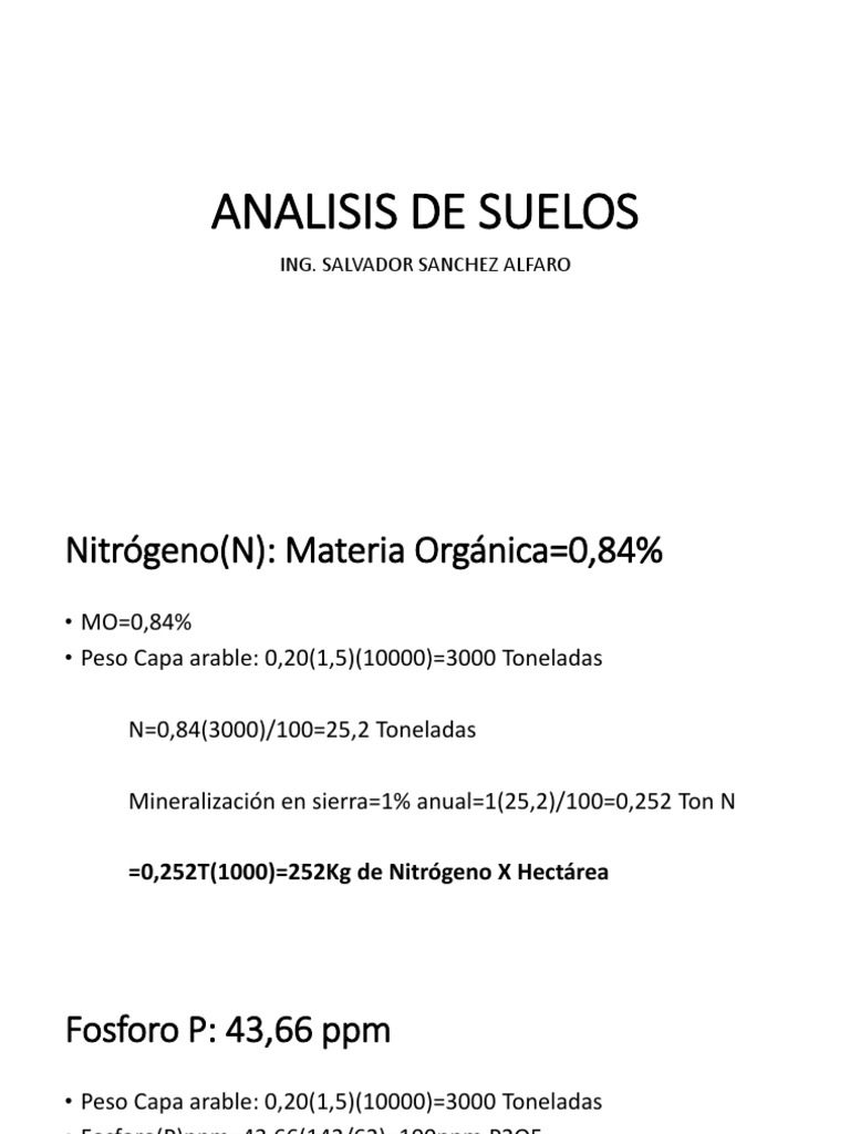 Interpretacion de Análisis de Suelo | PDF