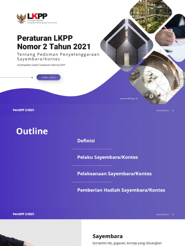 Peraturan LKPP No. 2 Tahun 2021 (Sayembara Atau Kontes) | PDF