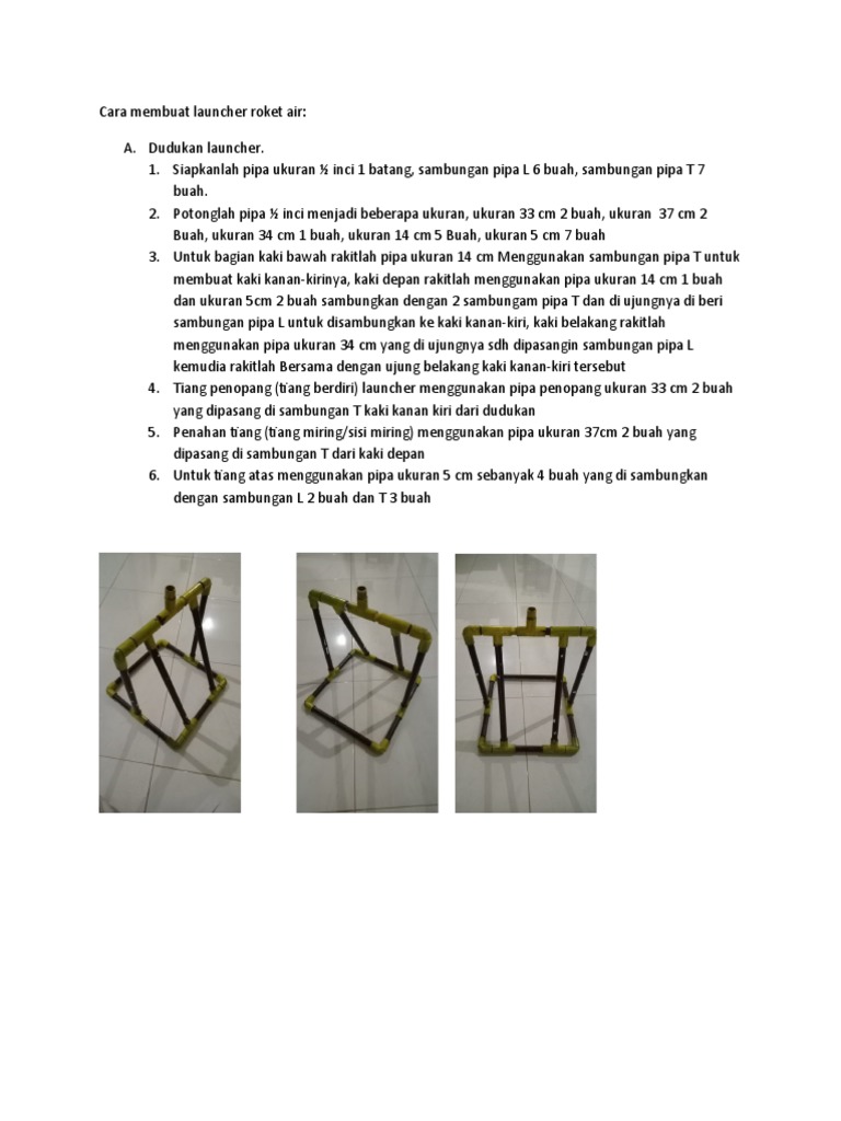 Panduan Membuat Peluncur Roket Air | PDF