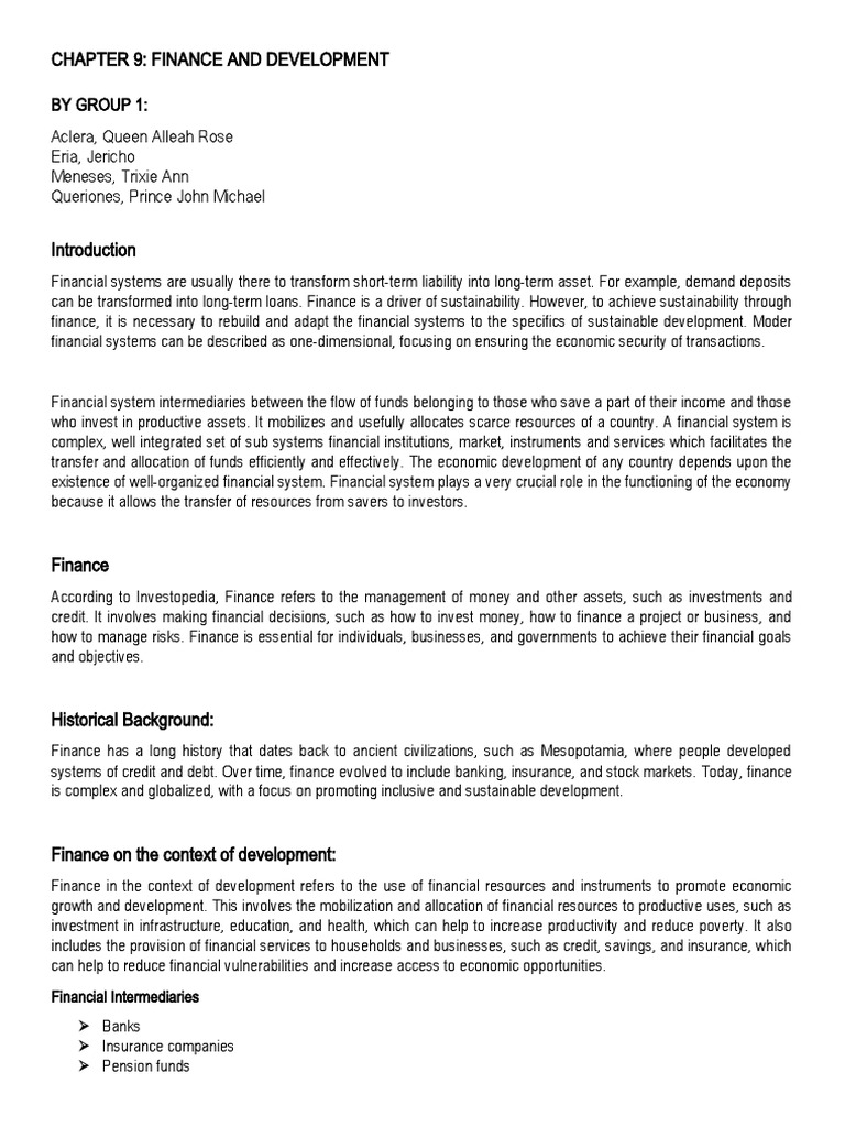 A083 Chapter 9 Group 1 | PDF | Microcredit | Microfinance