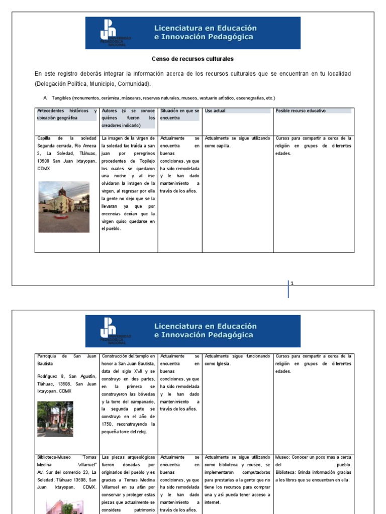 Censo de Recursos Culturales | PDF