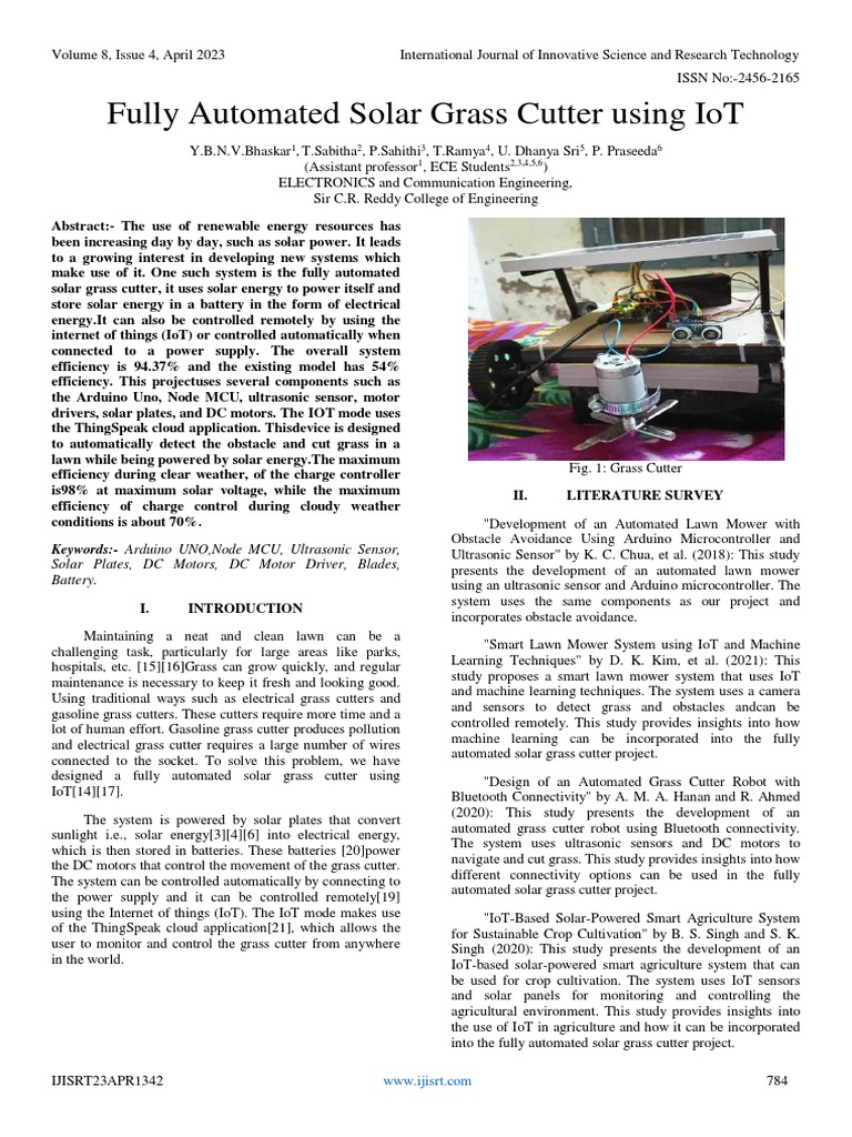 Fully Automated Solar Grass Cutter Using IoT | PDF | Internet Of Things ... Fully Automated Solar Grass Cutter Using IoT | PDF | Internet Of Things ...