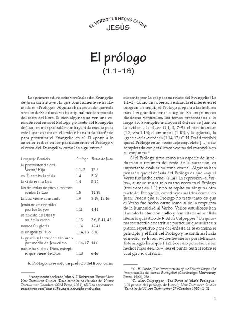 Prologo Juan | PDF | Juan el apóstol | Jesús