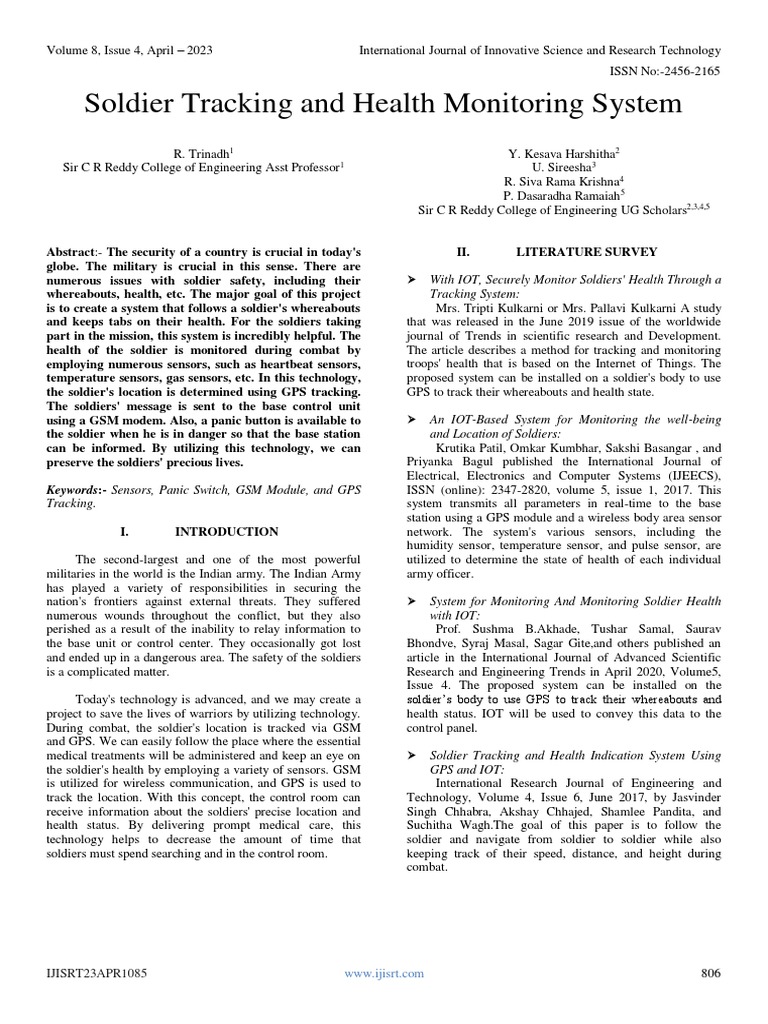Soldier Tracking and Health Monitoring System | PDF