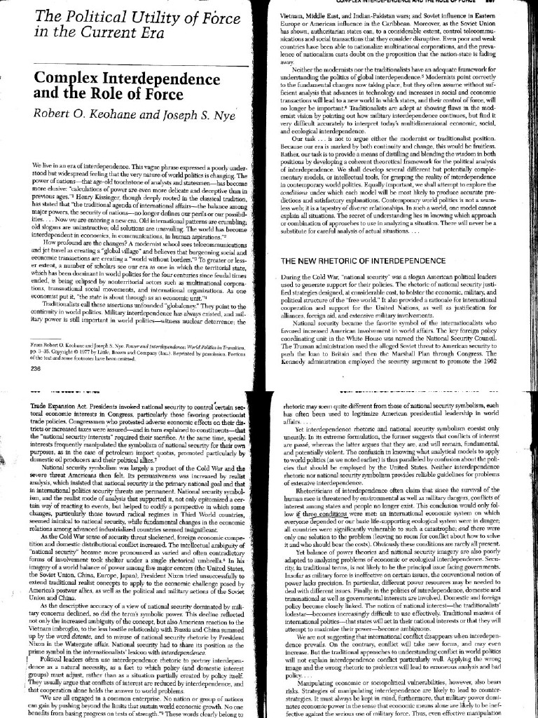 Keohane - Nye - Complex Interdependence... | PDF