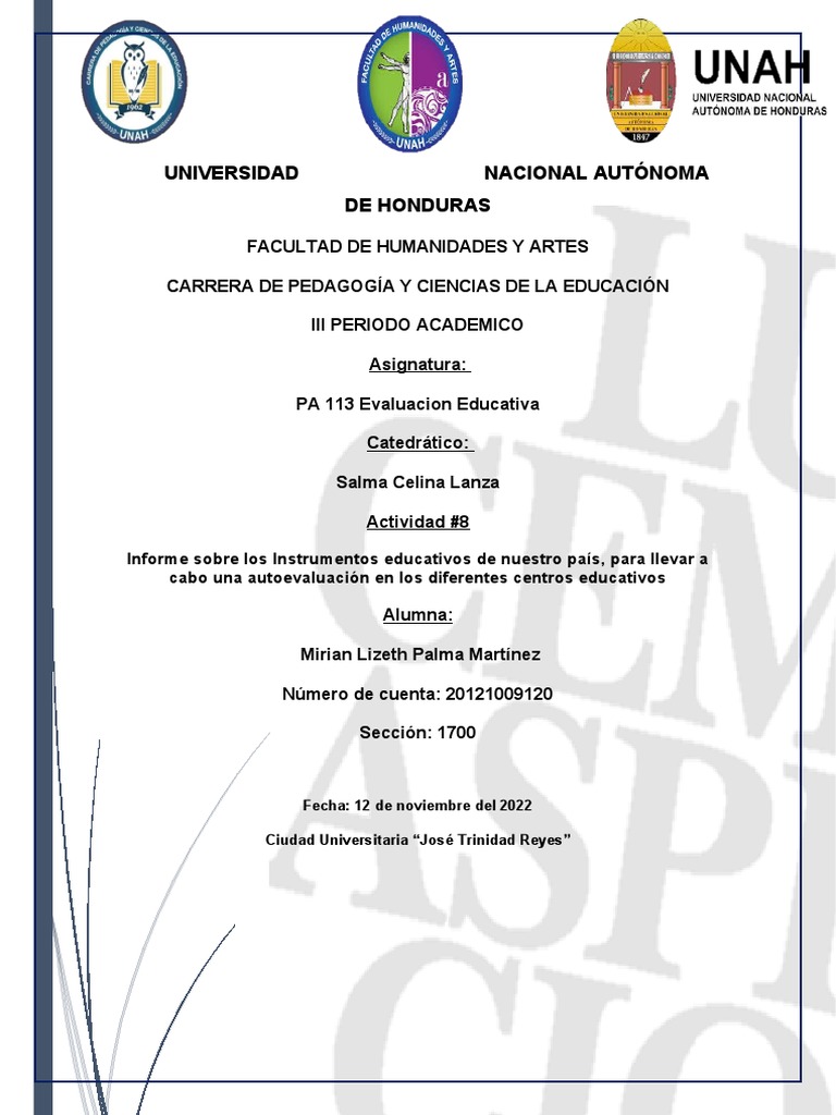 Informe Sobre La Autoevaluacion en Centros Educativos. | PDF | Evaluación | Enseñando