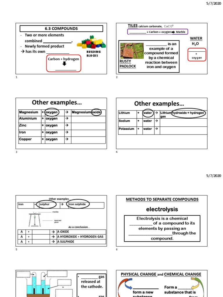 Science Form 1 CH6.3 Print | PDF | Chemical Substances | Chemical Compounds