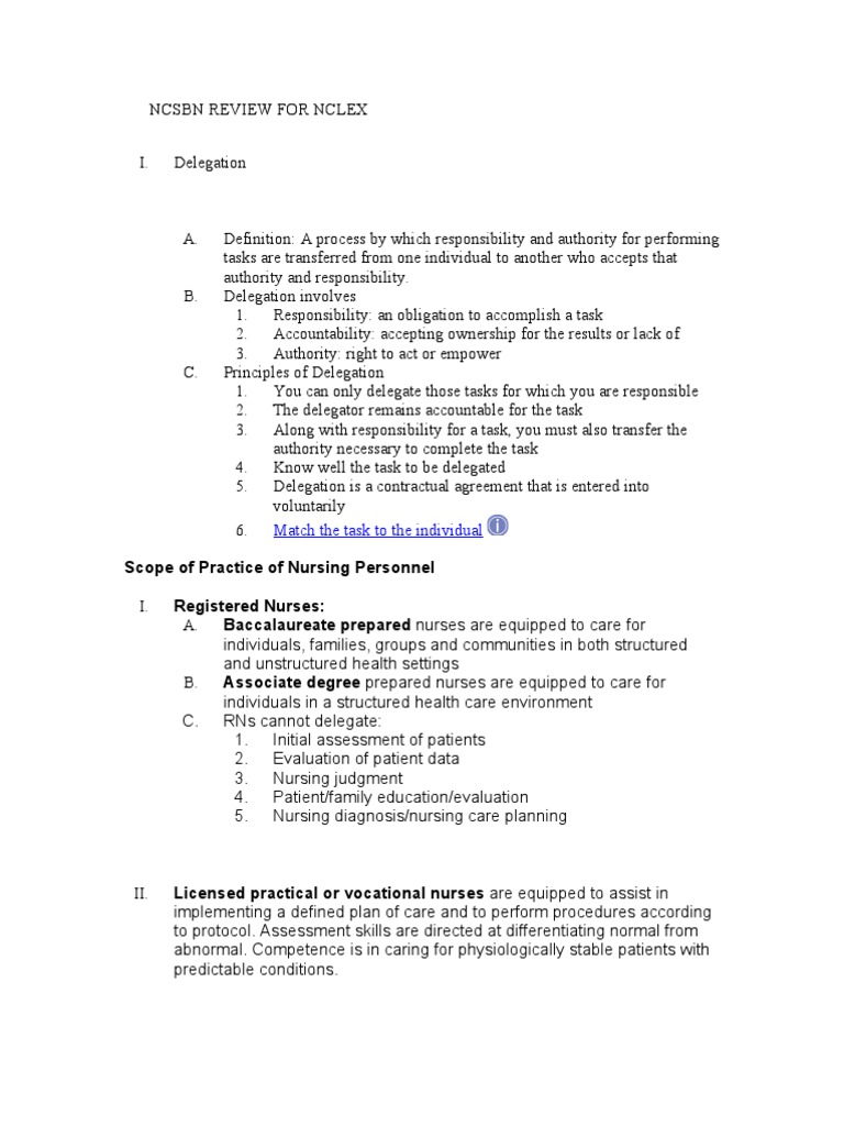 Delegation | Nursing | Standard Of Care