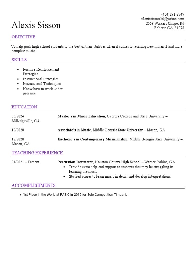 Alexis Sisson Resume | PDF
