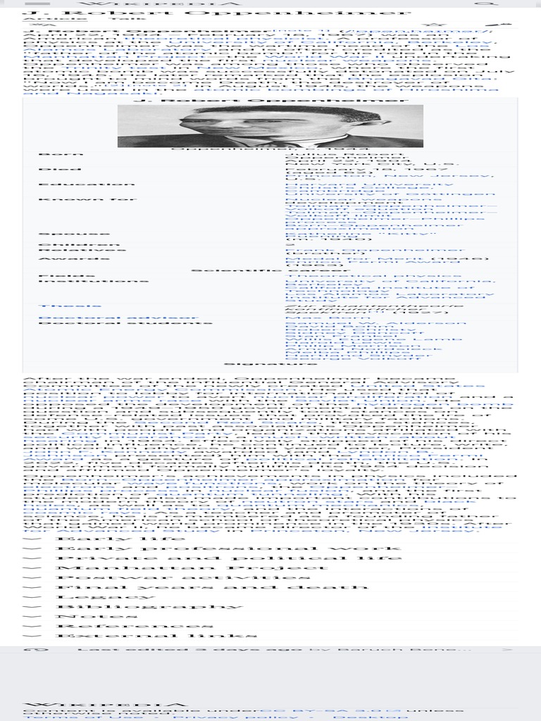 J. Robert Oppenheimer: Atomic Bomb Pioneer | PDF