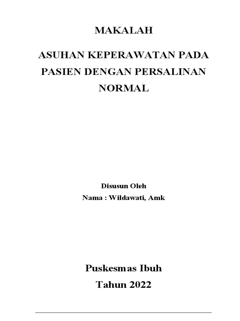 Makalah Asuhan Persalinan Normal | PDF