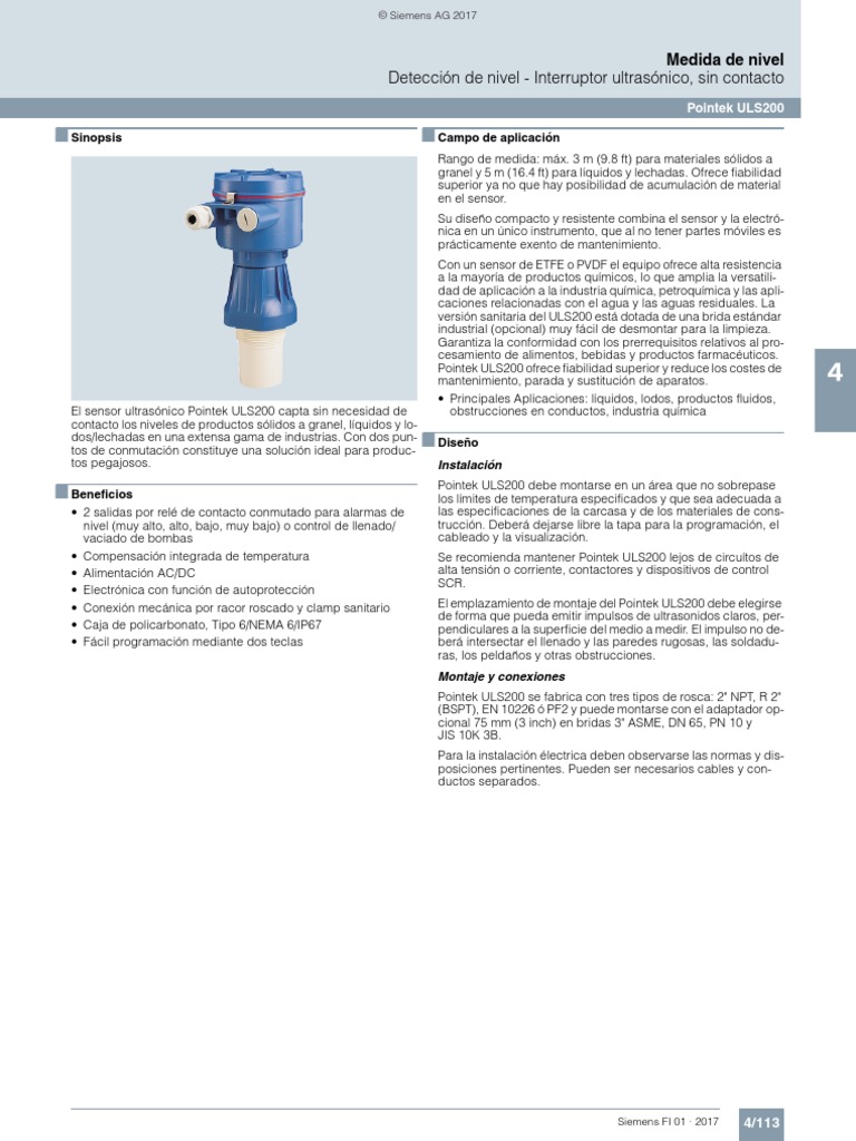 Catalogo - Pointek ULS200 | PDF