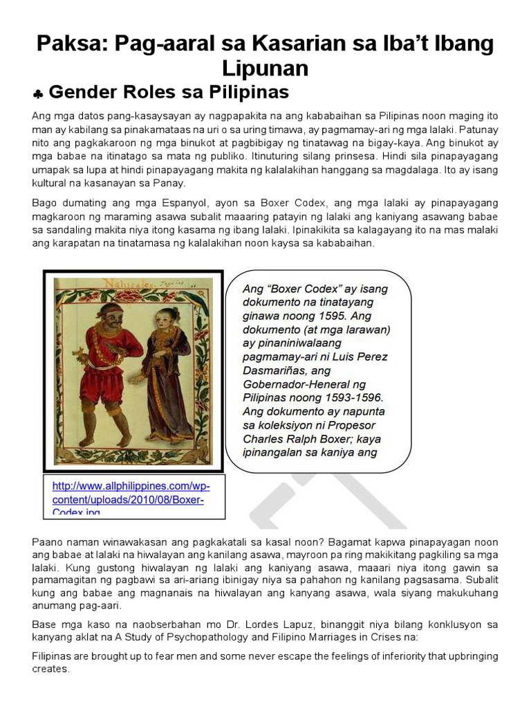 Aralin 1 - KASARIAN SA IBAT IBANG LIPUNAN | PDF