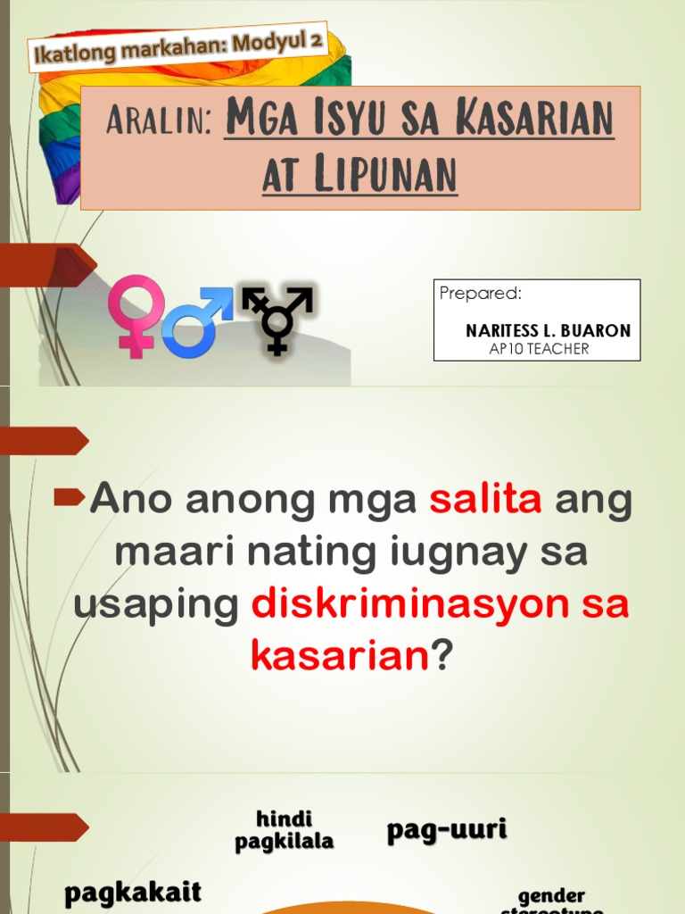 Aralin:: Mga Isyu Sa Kasarian at Lipunan | PDF