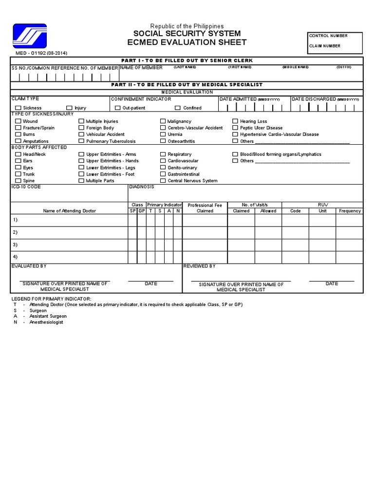 ECmed Eval Sheet | Download Free PDF | Injury | Diseases And Disorders