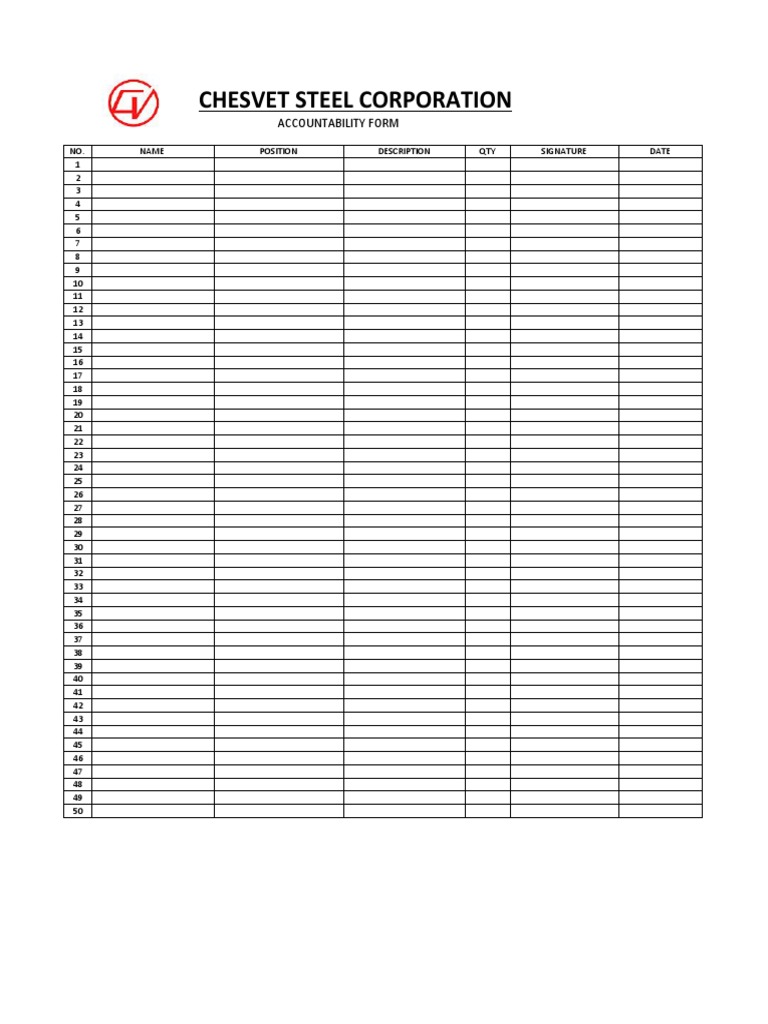Accountability Form | PDF