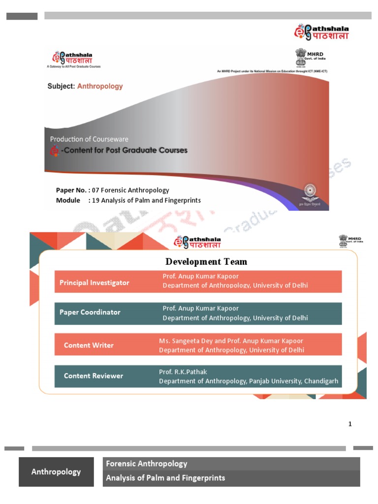 Analysis of Finger and Palm Prints | PDF