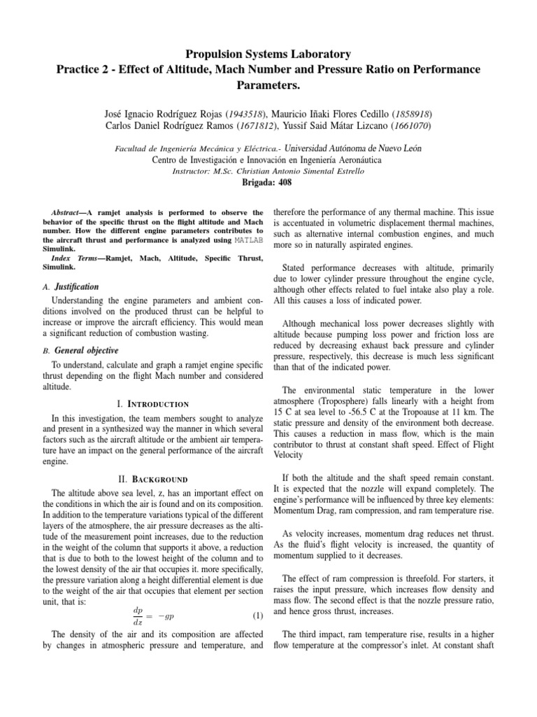 Laboratory 2 Propulsion | PDF