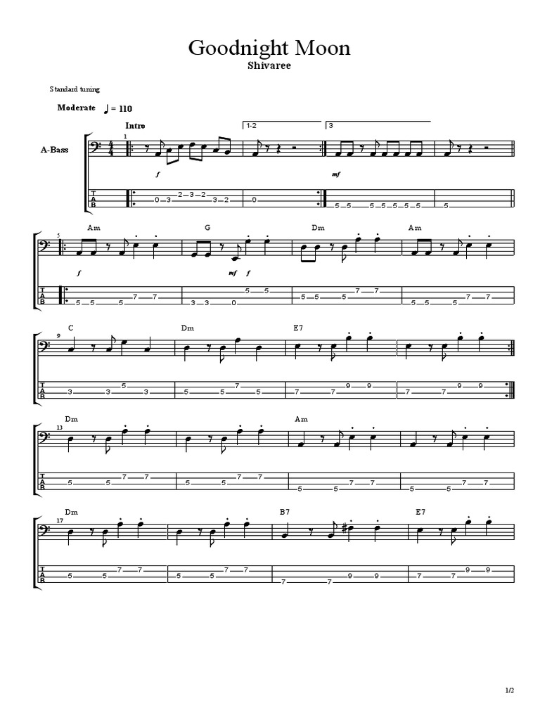 Goodnight Moon Chords and Tabs | PDF