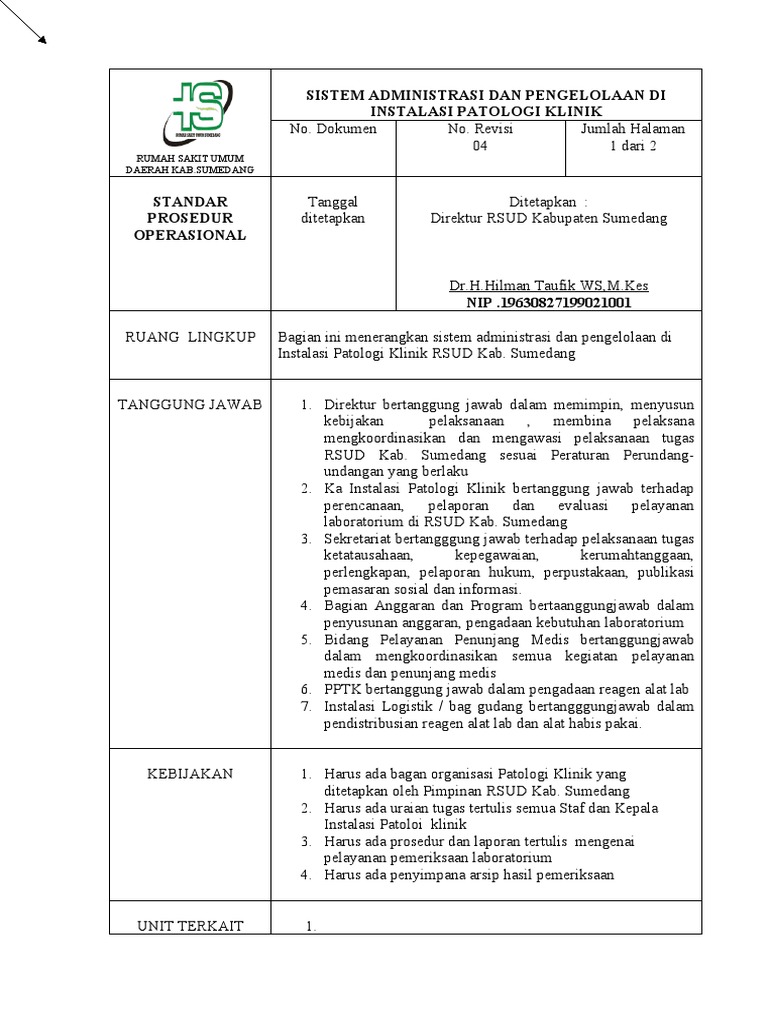 Sop Laboratorium Kumpulan | PDF