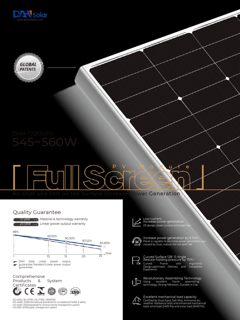Product Specifications and Performance Data for the DHM-T72X10/FS 545 ...