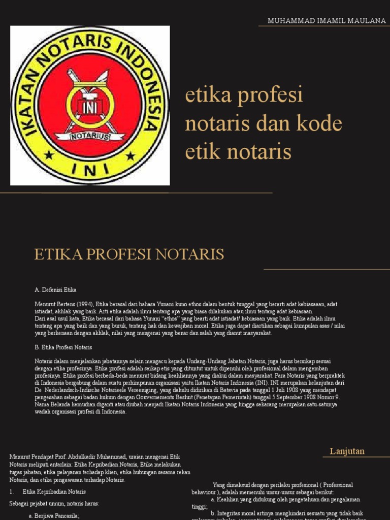 Etika Profesi Notaris | PDF