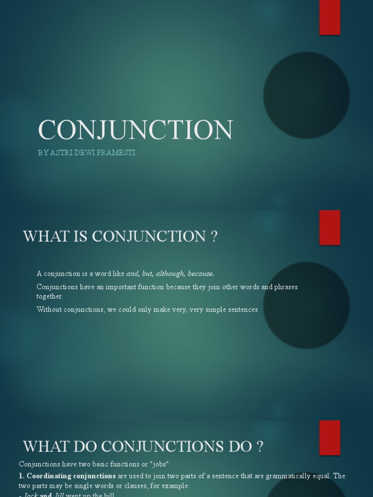 Conjunction | PDF | Syntactic Relationships | Syntax
