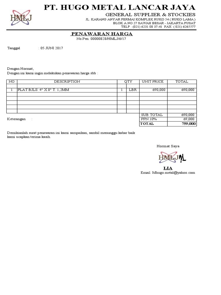 Harga BJLS 1.2mm | PDF