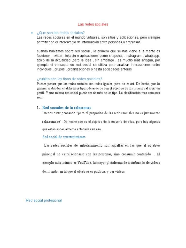 Las Redes Sociales | PDF | Servicio de redes sociales | Facebook