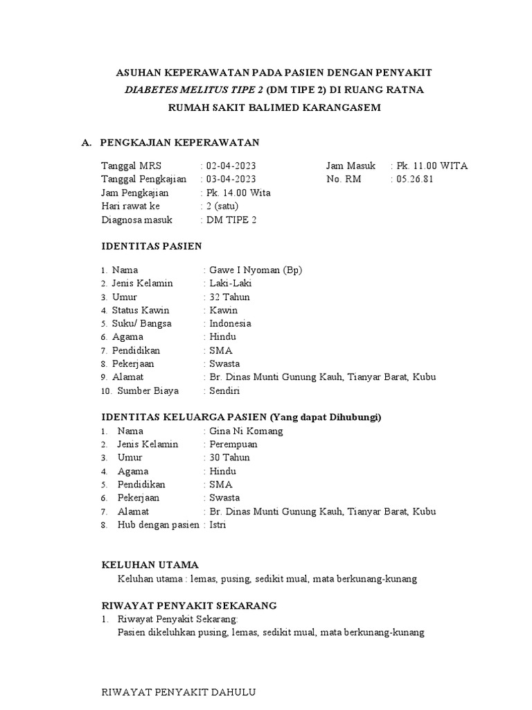 Askep DM Tipe 2 Rani | PDF | Kesehatan Holistik