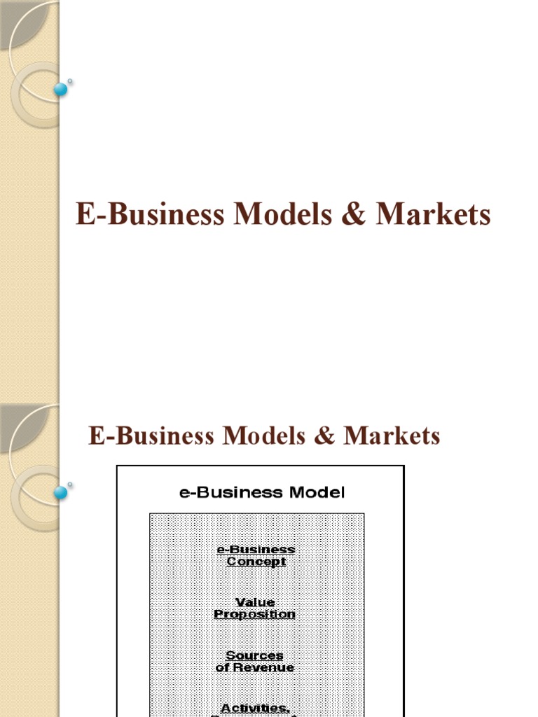 E-Business Models & Markets | PDF | Electronic Business | E Commerce