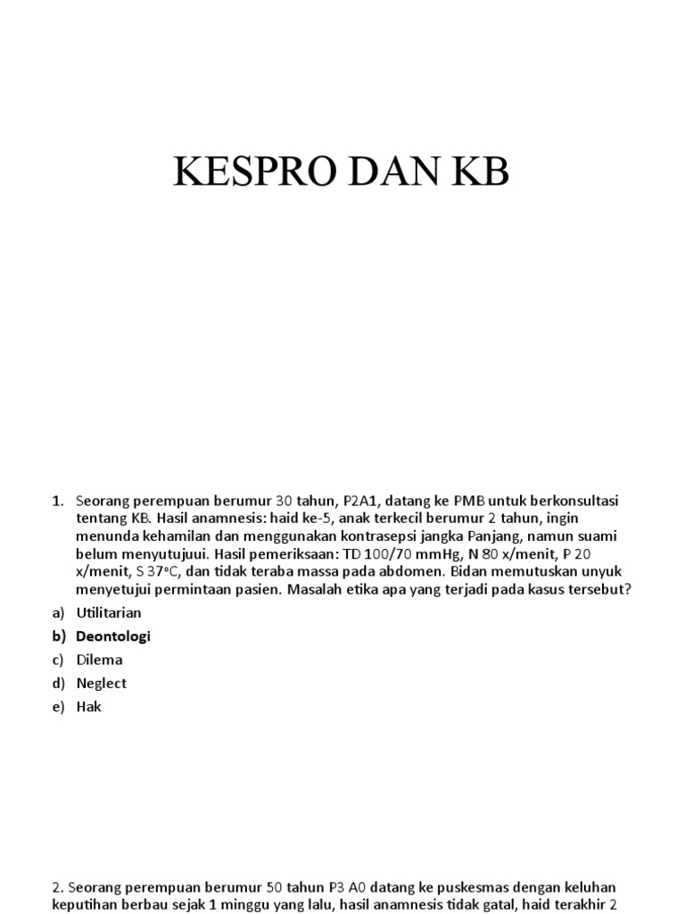 Kespro Dan KB | PDF