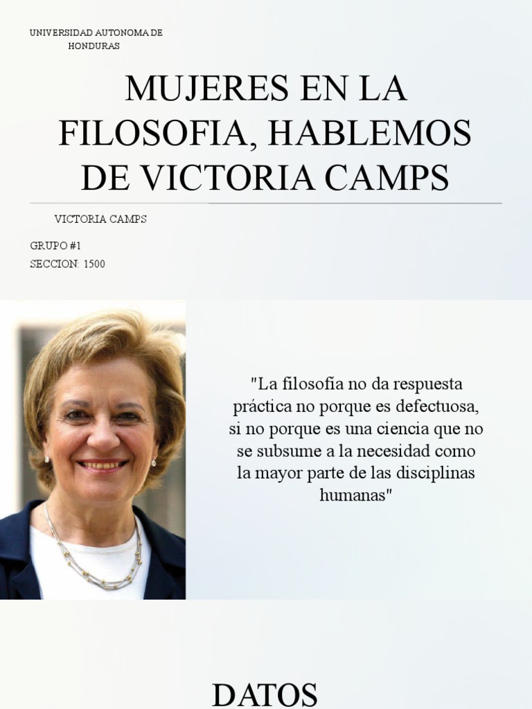 Victoria Camps: Filosofía y Ética | PDF | Ciencias sociales | Filosofía