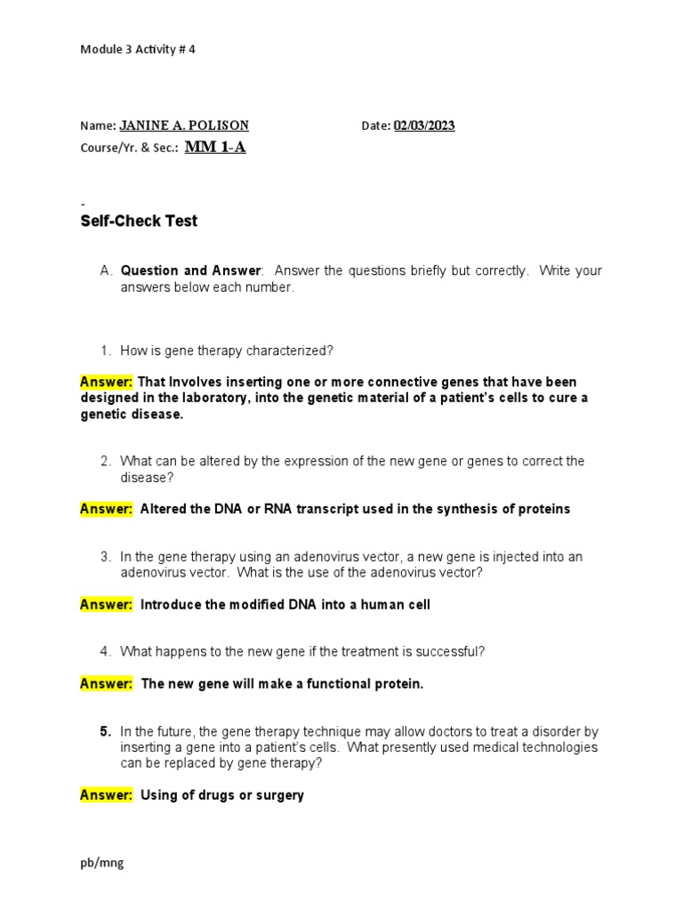 STS - Activity 11 | PDF | Gene Therapy | Viral Vector